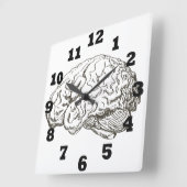 Brain Square Wall Clock | Zazzle