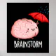 Brain Storm Funny Anatomy Pun Dark BG Poster | Zazzle