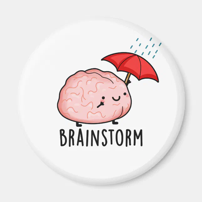 Brain Storm Funny Anatomy Pun Magnet | Zazzle