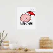 Brain Storm Funny Anatomy Pun Poster | Zazzle