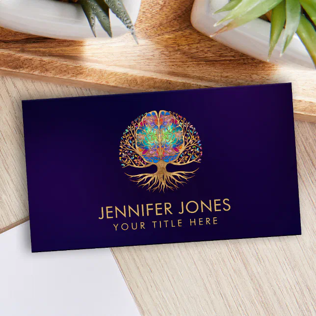 Brain Tree of life - Colorful Leaves Business Card | Zazzle