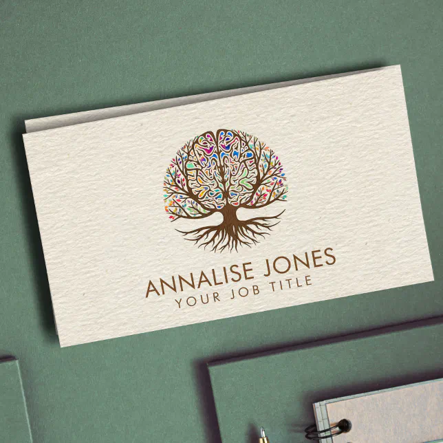 Brain Tree of life - Colorful Leaves Business Card | Zazzle