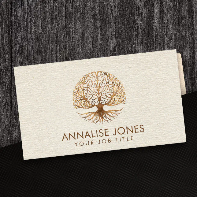 Brain Tree of life - Golden Leaves Business Card | Zazzle