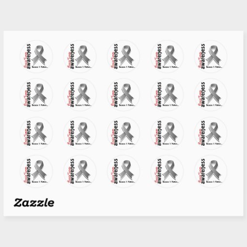 Brain Tumor Awareness 5 Classic Round Sticker | Zazzle
