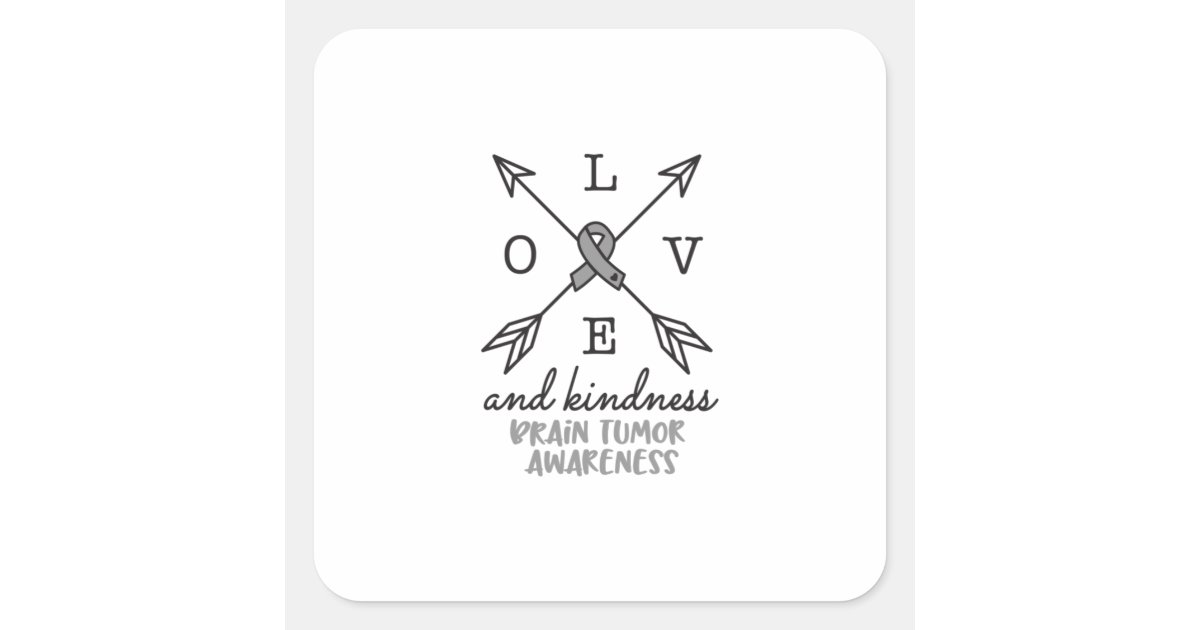 Brain Tumor Awareness, brain cancer Square Sticker | Zazzle