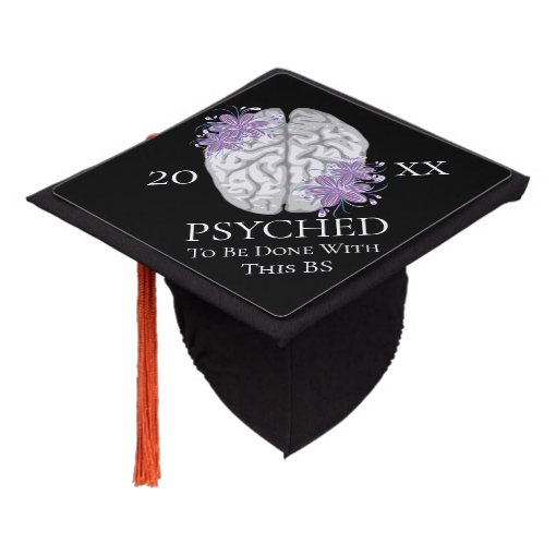 Brain with Purple Flowers Graduation Cap Topper | Zazzle