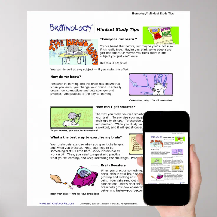 Brainology® Poster 1: Mindset Tips | Zazzle