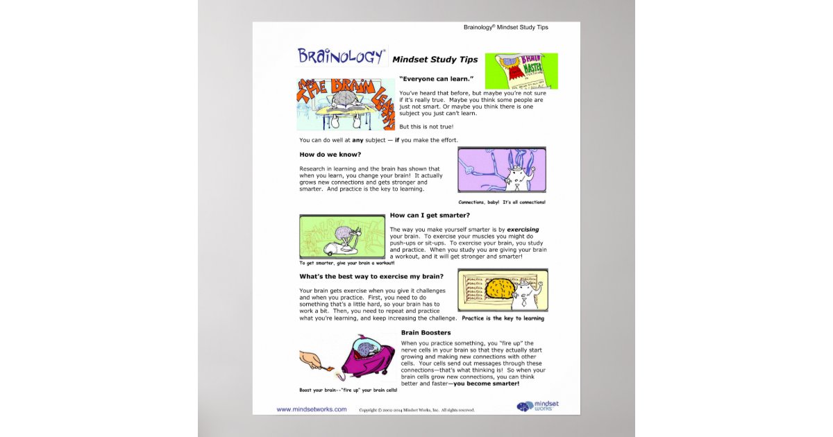 Brainology® Poster 1: Mindset Tips | Zazzle
