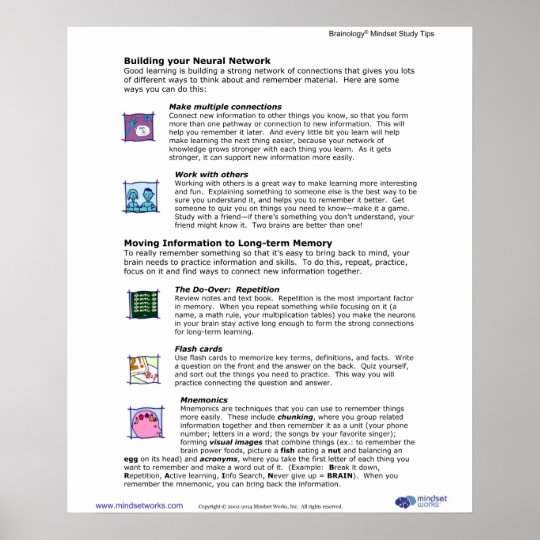 Brainology® Poster 6: Building Your Neural Network | Zazzle.com
