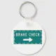 Brake Check Road Sign with Arrow Keychain | Zazzle