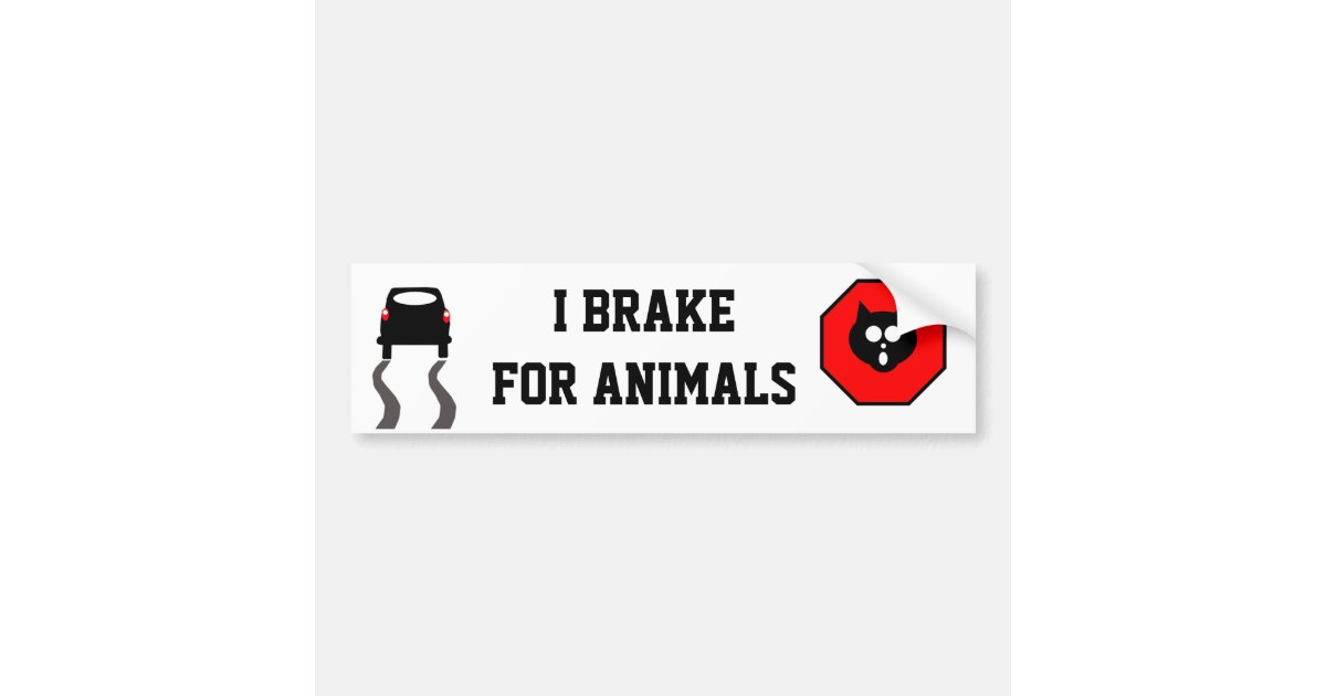 Brake for Animals Bumper Sticker | Zazzle