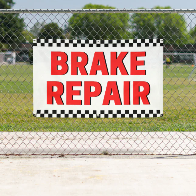Brake Repair Automotive Shop White Banner | Zazzle