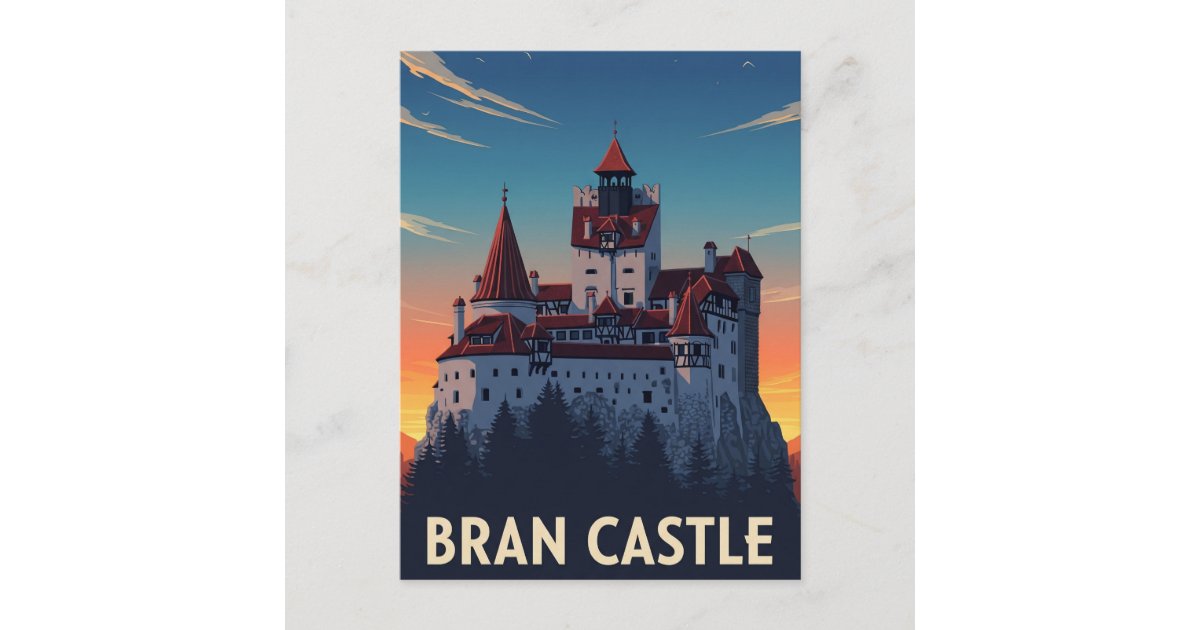 Bran Castle Romania Sunset Postcard | Zazzle
