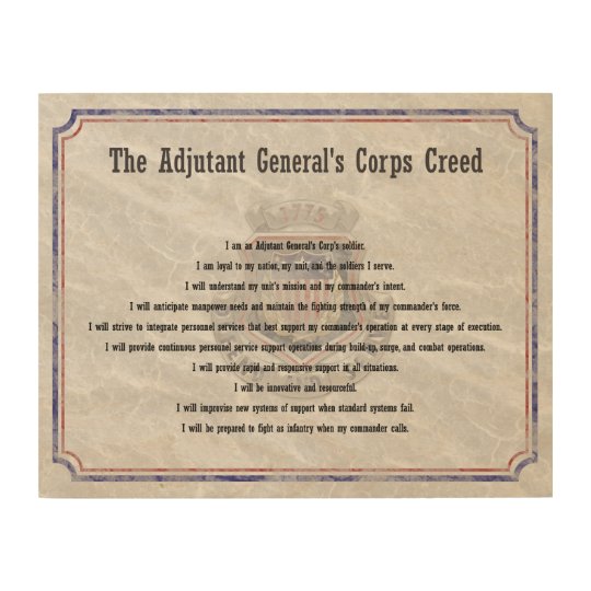 Branch Creeds - Adjutant General Wood Print | Zazzle.com