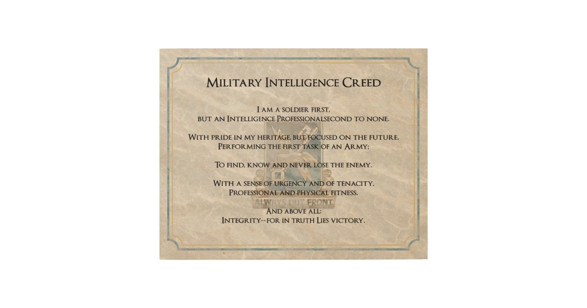 Branch Creeds - Military Intelligence Wood Wall Art | Zazzle
