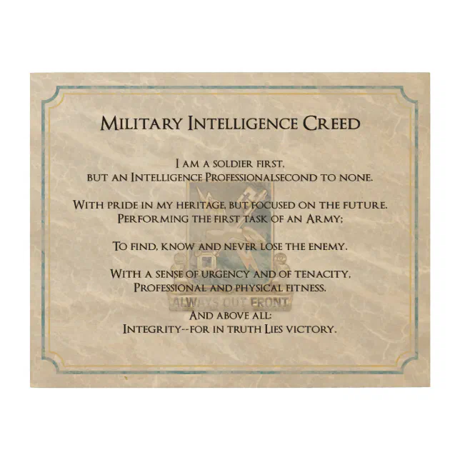 Branch Creeds - Military Intelligence Wood Wall Art | Zazzle