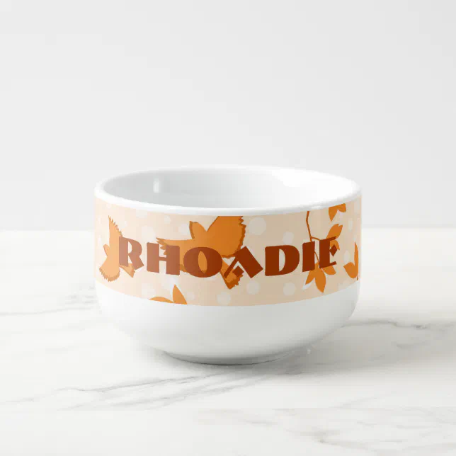 Branches and Birds in orange exquisite Soup Mug | Zazzle