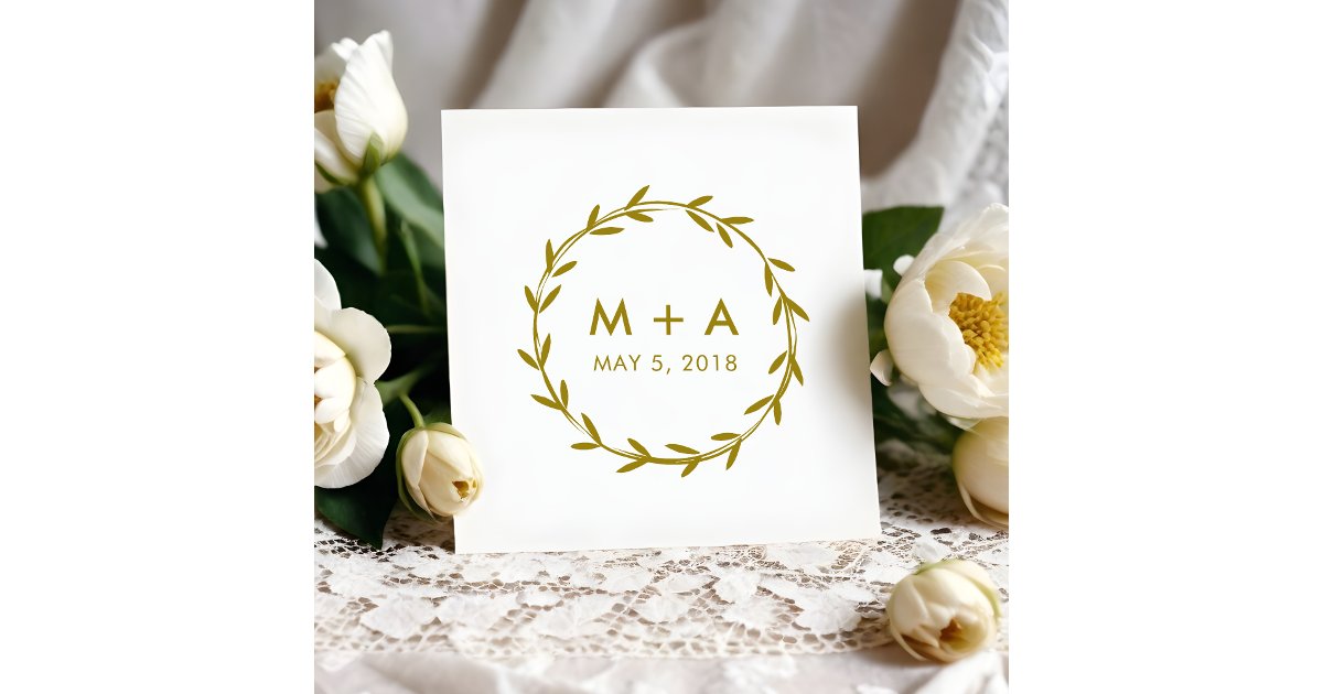 Branches Rustic Wedding Monogram Initials Rubber Stamp | Zazzle