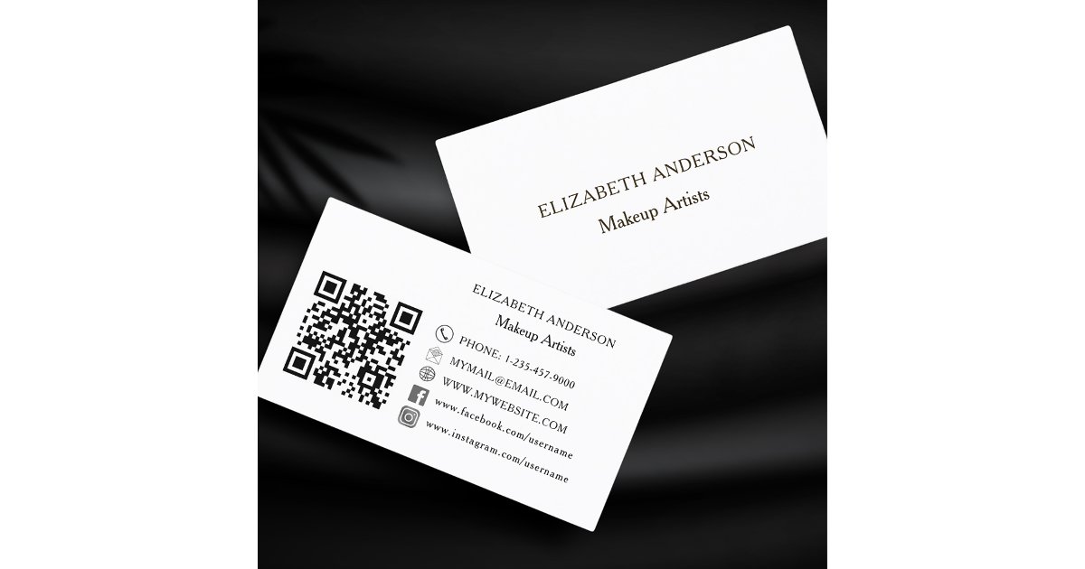 Brand color Qr code socal media Business Card | Zazzle