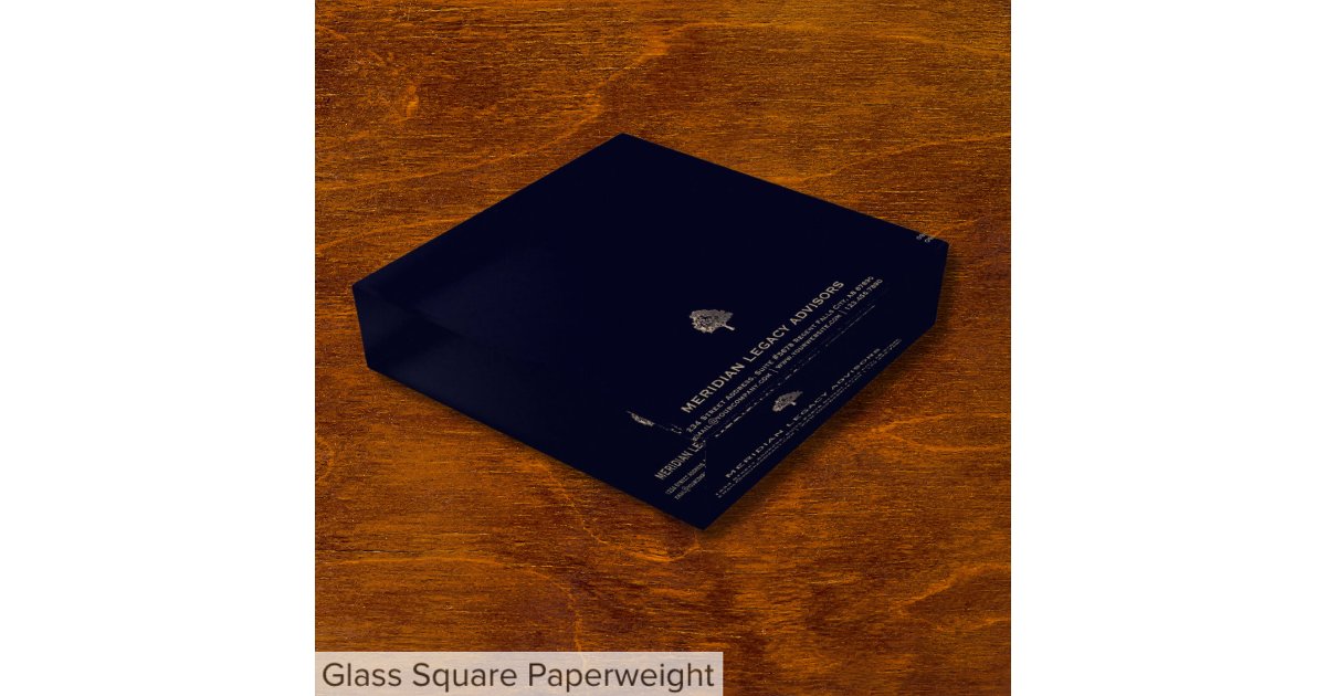 Branded Glass Paperweight with Tree Logo | Zazzle