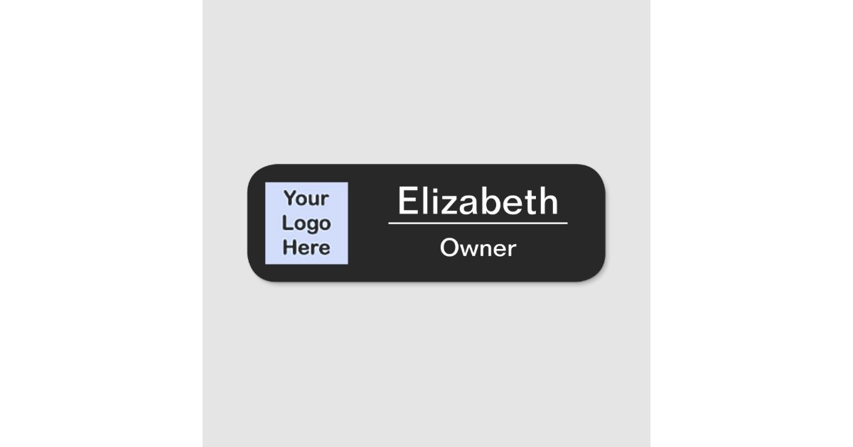 Branded Small Business Retail Your Logo Here Name Tag | Zazzle