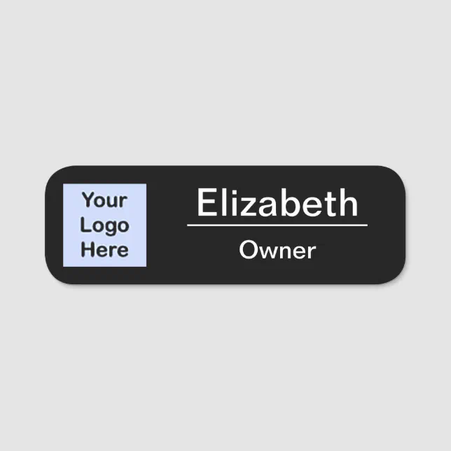 Branded Small Business Retail Your Logo Here Name Tag | Zazzle