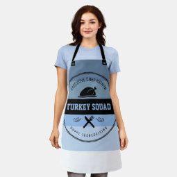 Branded Turkey Squad Ombre Blue Stripe Hipster Apron | Zazzle
