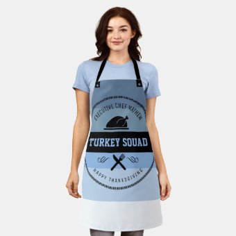 Branded Turkey Squad Ombre Blue Stripe Hipster Apron | Zazzle
