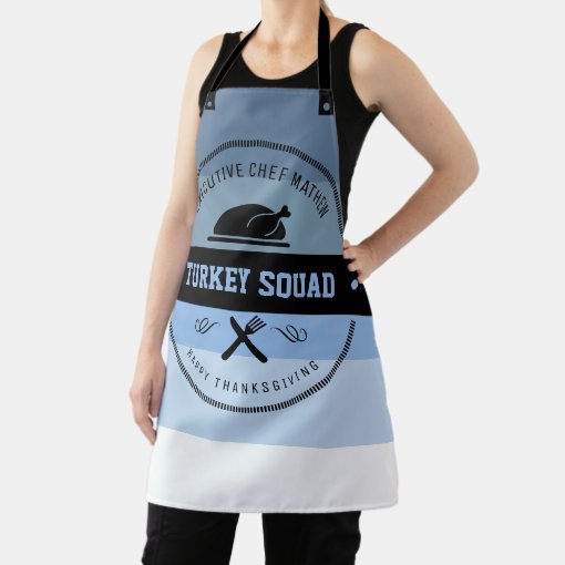 Branded Turkey Squad Ombre Blue Stripe Hipster Apron | Zazzle