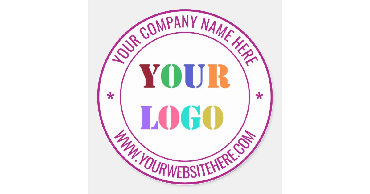 Branded Your Company Logo Text Stickers Template | Zazzle