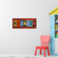 BRANDON License Plate Letter Name Sign Poster | Zazzle