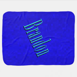 Brandon, Name Logo On Blue Mosaic, Swaddle Blanket | Zazzle