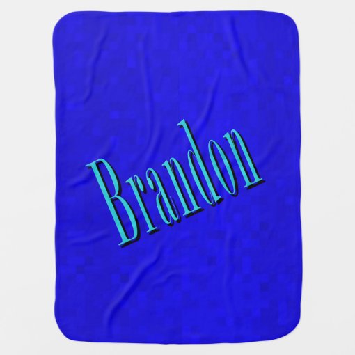 Brandon, Name Logo On Blue Mosaic, Swaddle Blanket | Zazzle