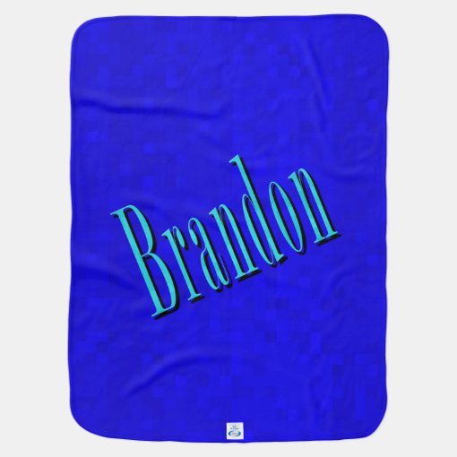 Brandon, Name Logo On Blue Mosaic, Swaddle Blanket | Zazzle