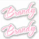 Brandy Decorative Name in Pink x2 Sticker | Zazzle