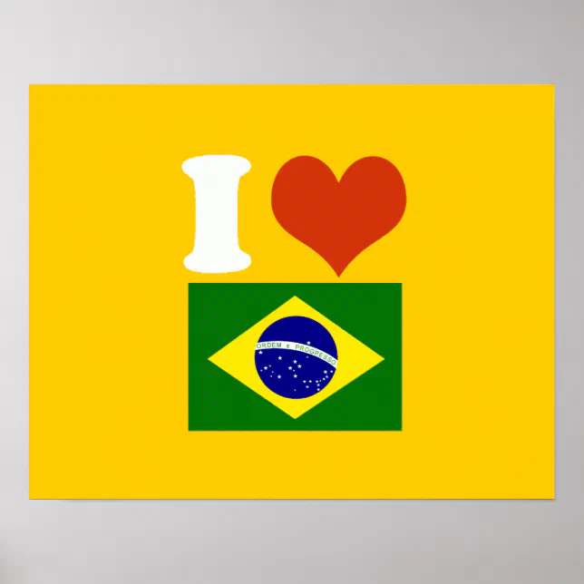 Brasil Love Flag Poster | Zazzle