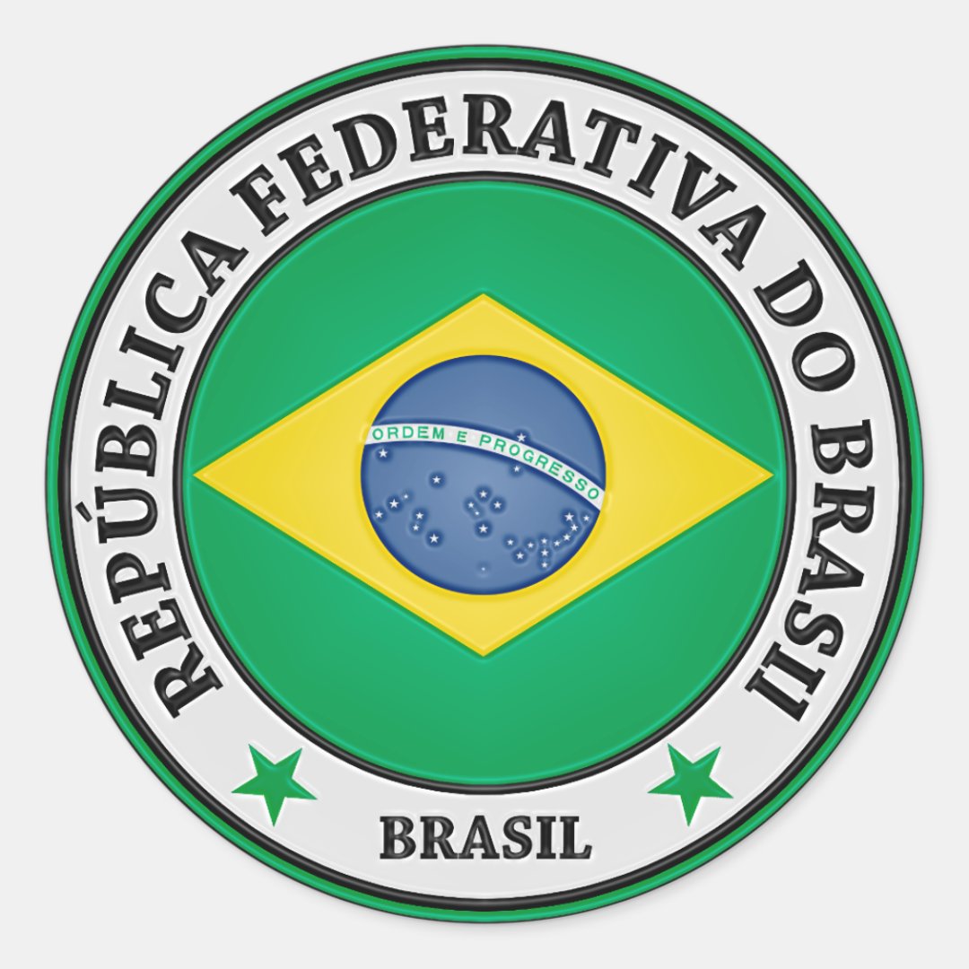 Brasil Round Emblem Classic Round Sticker | Zazzle