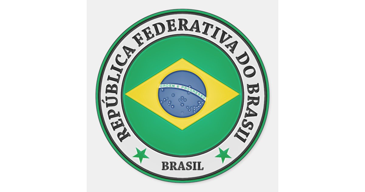 Brasil Round Emblem Classic Round Sticker | Zazzle