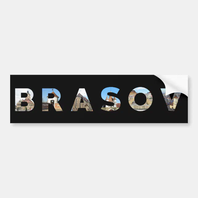 brasov city romania landmark inside name symbol bumper sticker | Zazzle