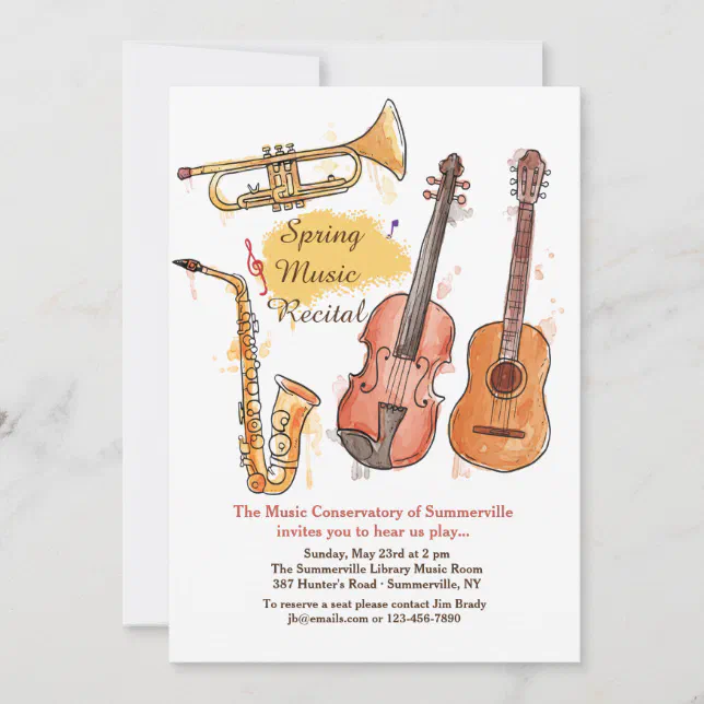 Brass and String Instruments Invitation | Zazzle