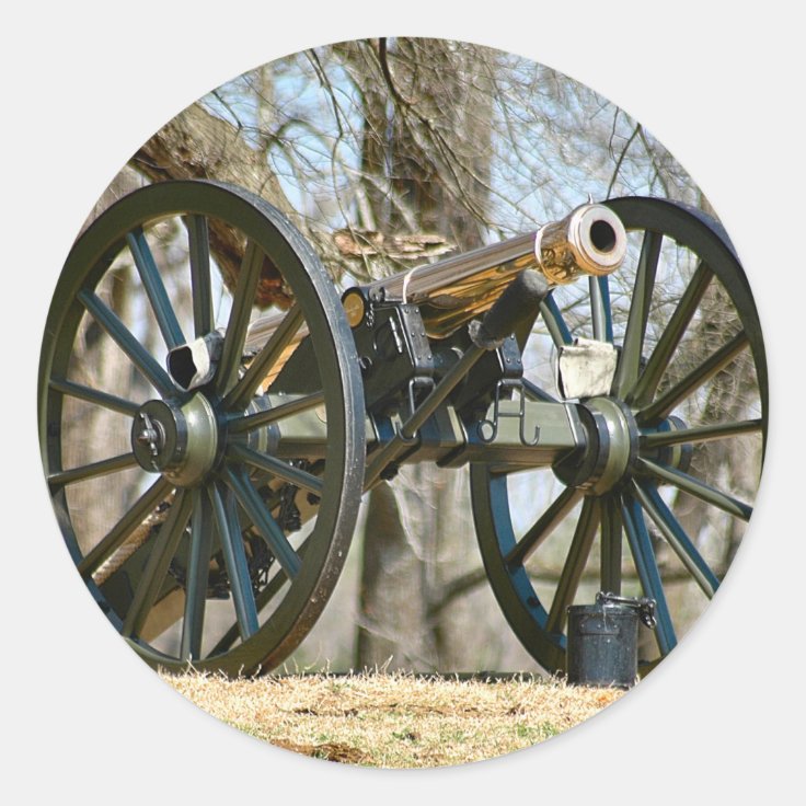 Brass Cannon Classic Round Sticker | Zazzle