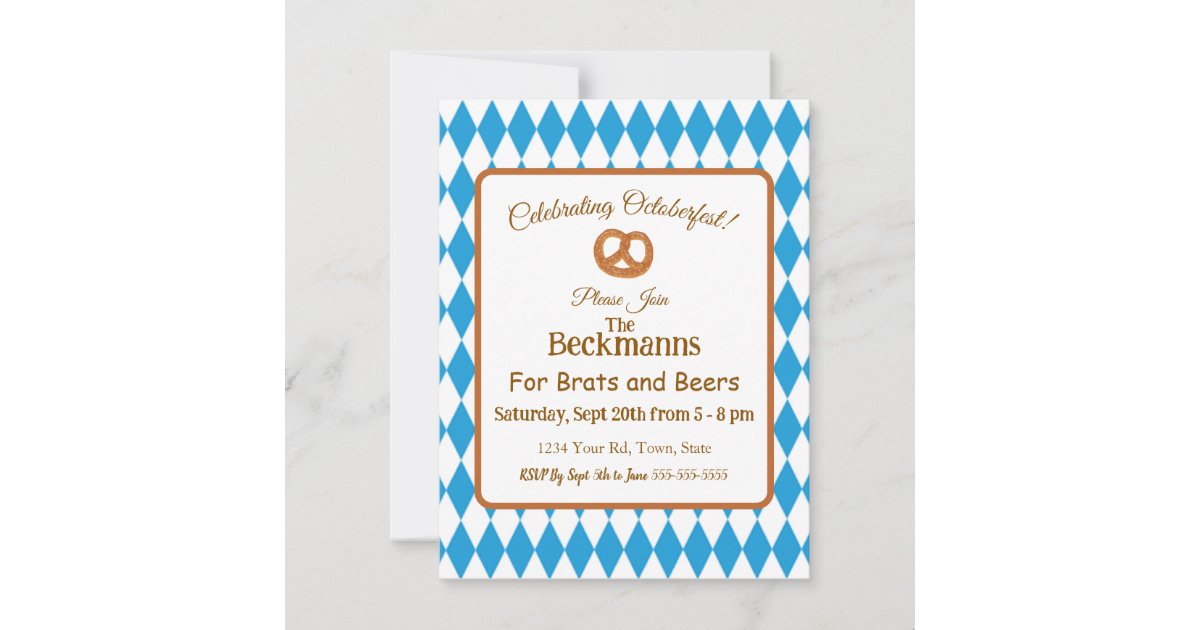 Brats and Beers Octoberfest Invitation 2 | Zazzle