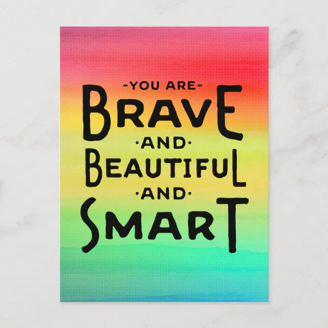 Brave and Beautiful and Smart postcard | Zazzle