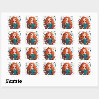 Brave Princess Square Sticker | Zazzle