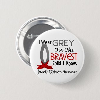 Bravest Child I Know Juvenile Diabetes Button | Zazzle