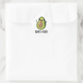 Bravo-cado Funny Avocado Pun Classic Round Sticker | Zazzle