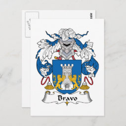 Bravo Family Crest Postcard | Zazzle