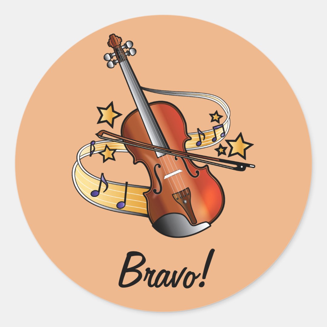 Bravo Sticker for Boy Violin Student | Zazzle