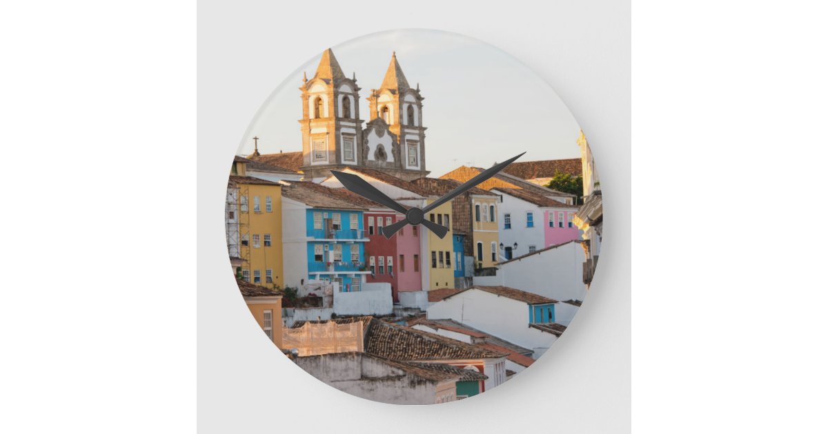 Brazil, Bahia, Salvador, The Oldest City Large Clock | Zazzle