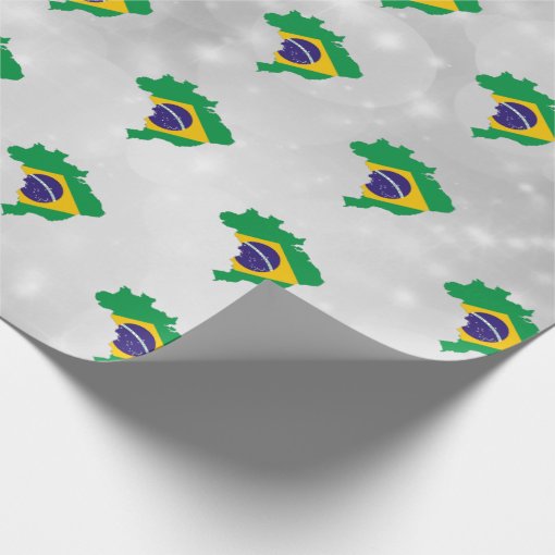 Brazil Brazilian Flag Map Wrapping Paper | Zazzle